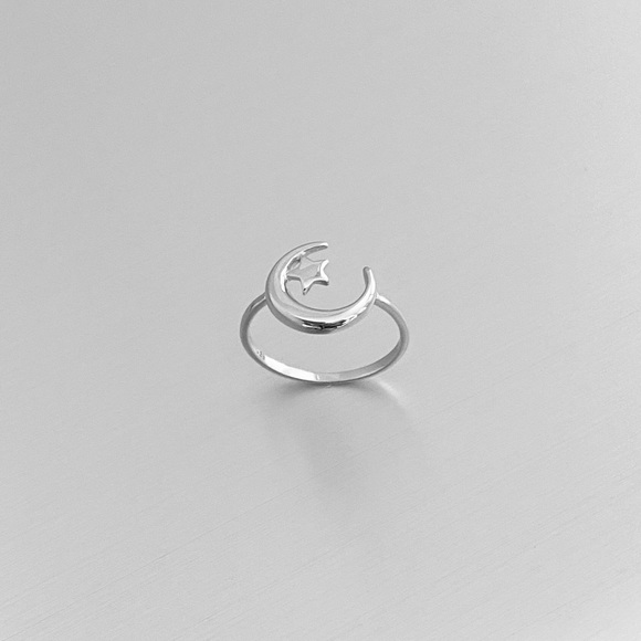 Jewelry | Sterling Silver Moon And Star Ring Silver Rings Celestial ...